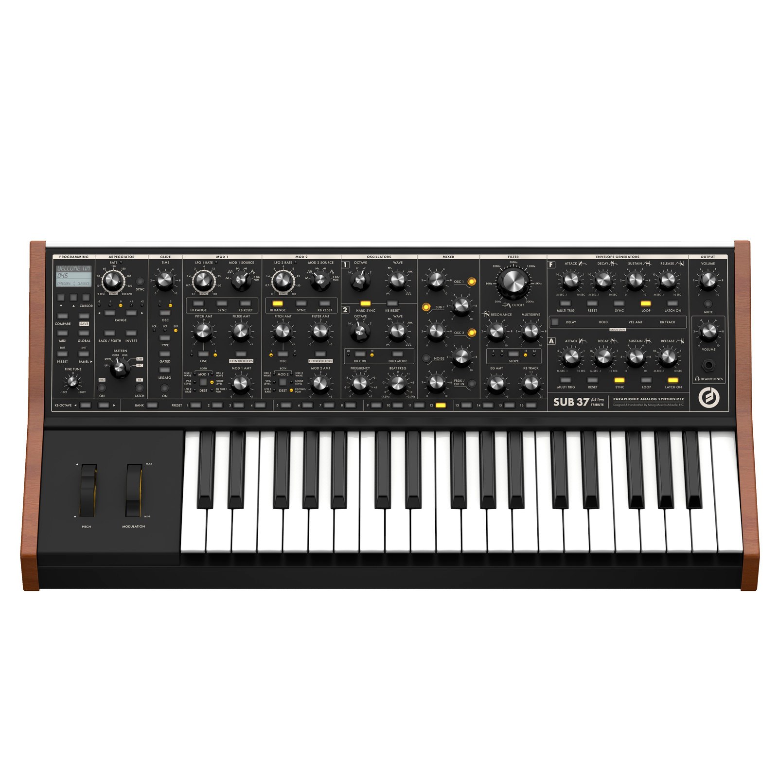 Аналоговый синтезатор MOOG SUB 37 PARAPHONIC SYNTH TRIBUTE EDITION LPS ...