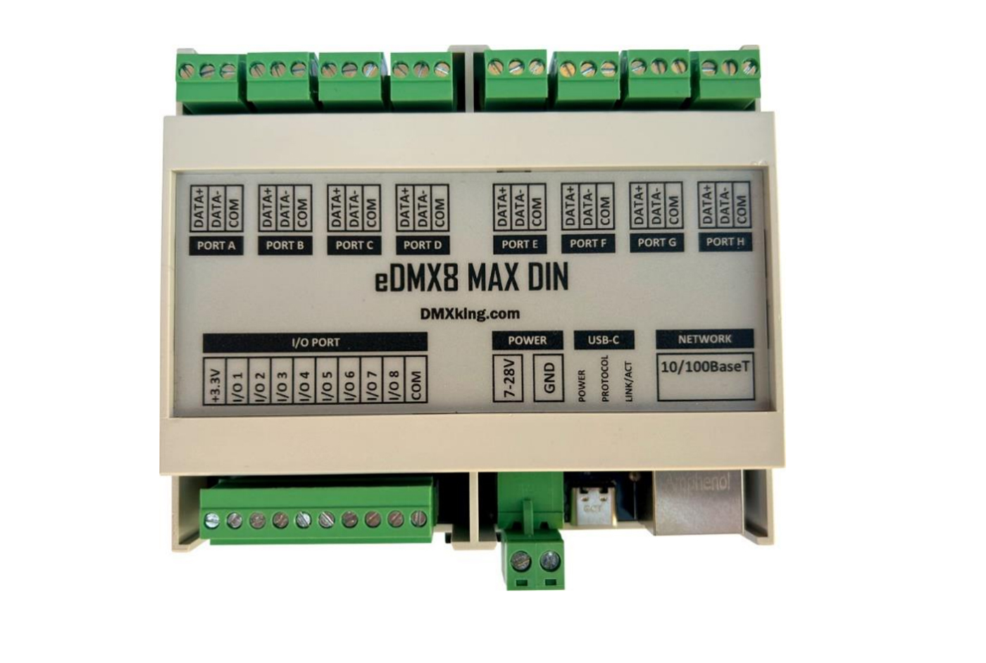 Инсталляционный преобразователь сигнала DMXking eDMX8 MAX DIN - купить в Одессе, Киеве, Украине ...